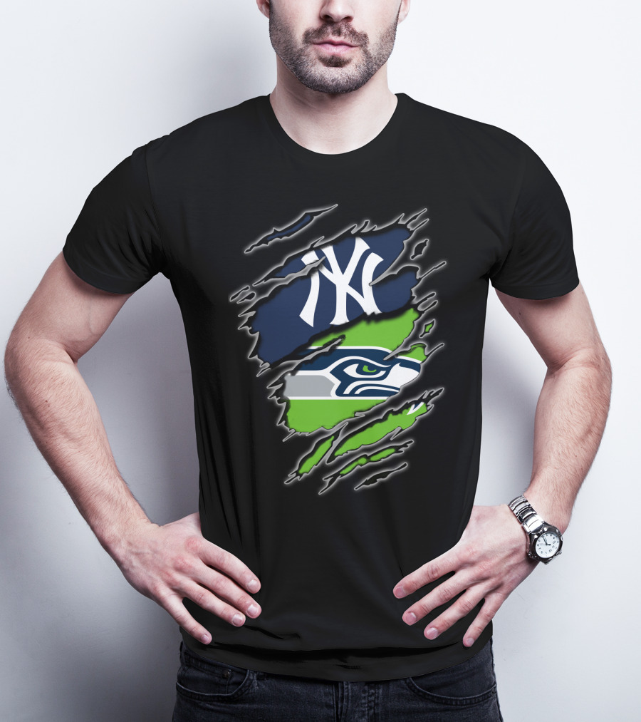 Yankees Seahawks Fan Dual Loyalty T-Shirt