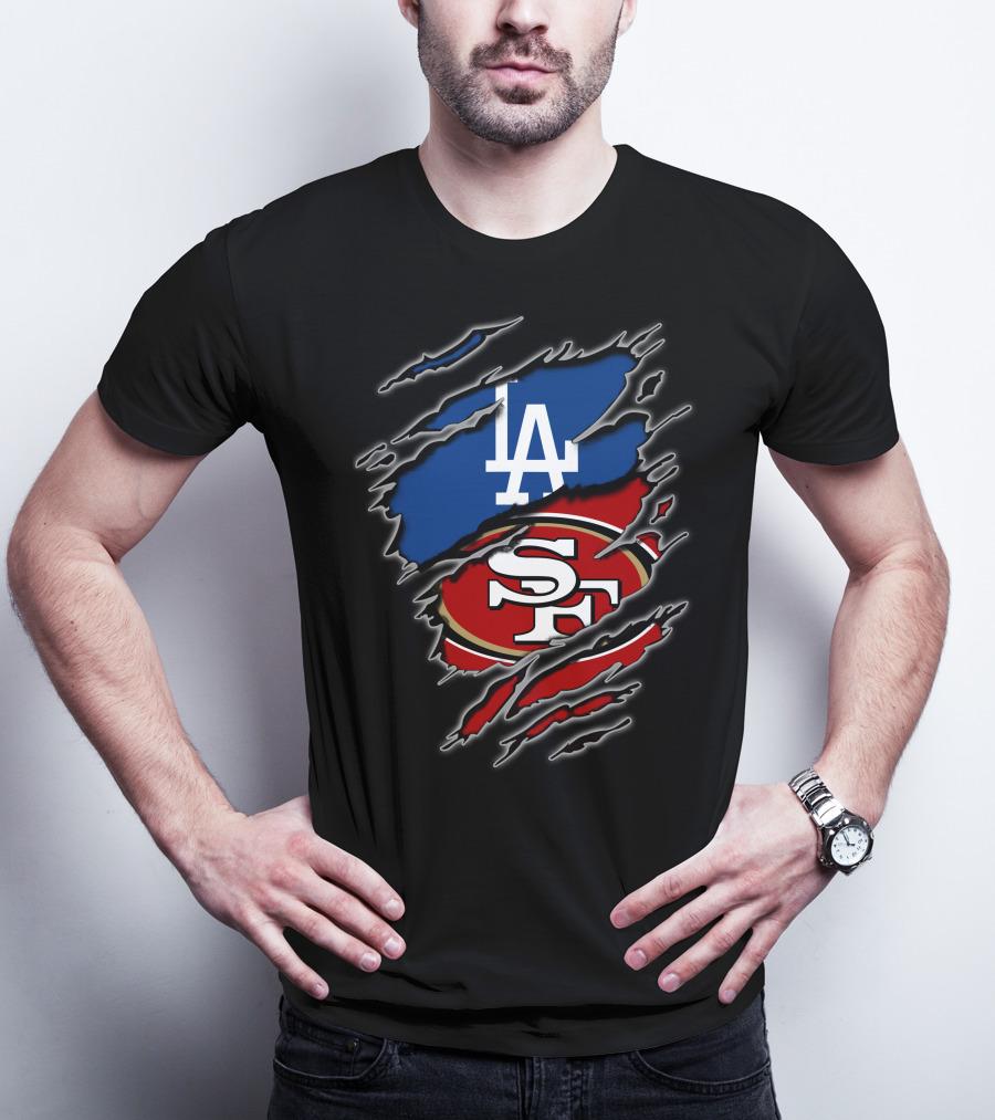 La Dodgers And Sf 49ers Fans Combination T-Shirt