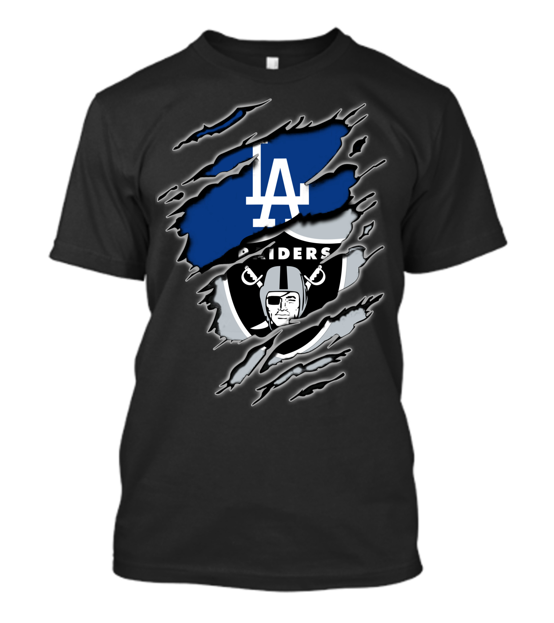 Los Angeles Dodgers Raiders Fan Mashup T-Shirt