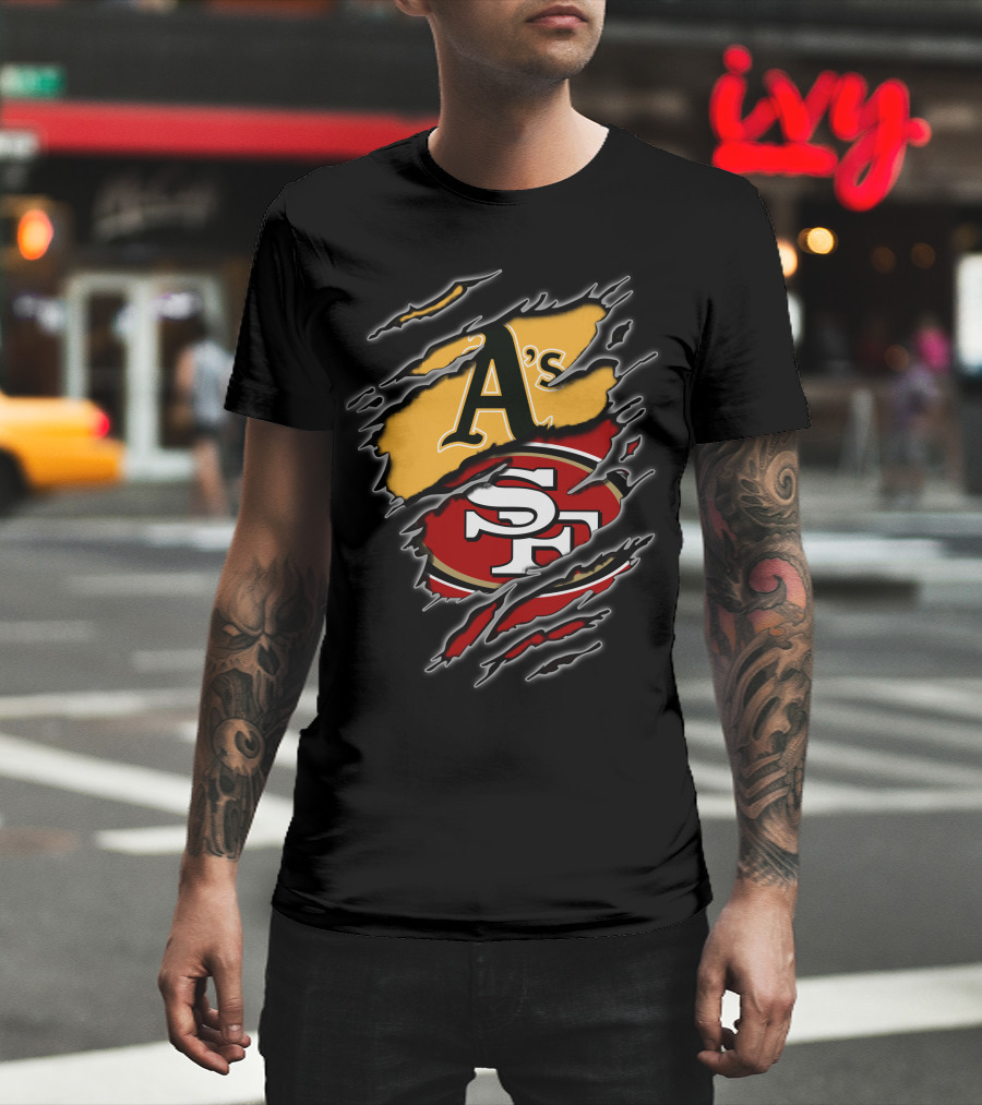 Oakland A's And San Francisco 49ers Fan Tribute T-Shirt