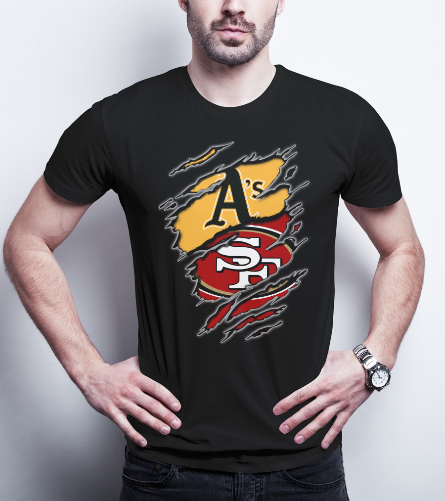 Oakland A's And San Francisco 49ers Fan Tribute T-Shirt