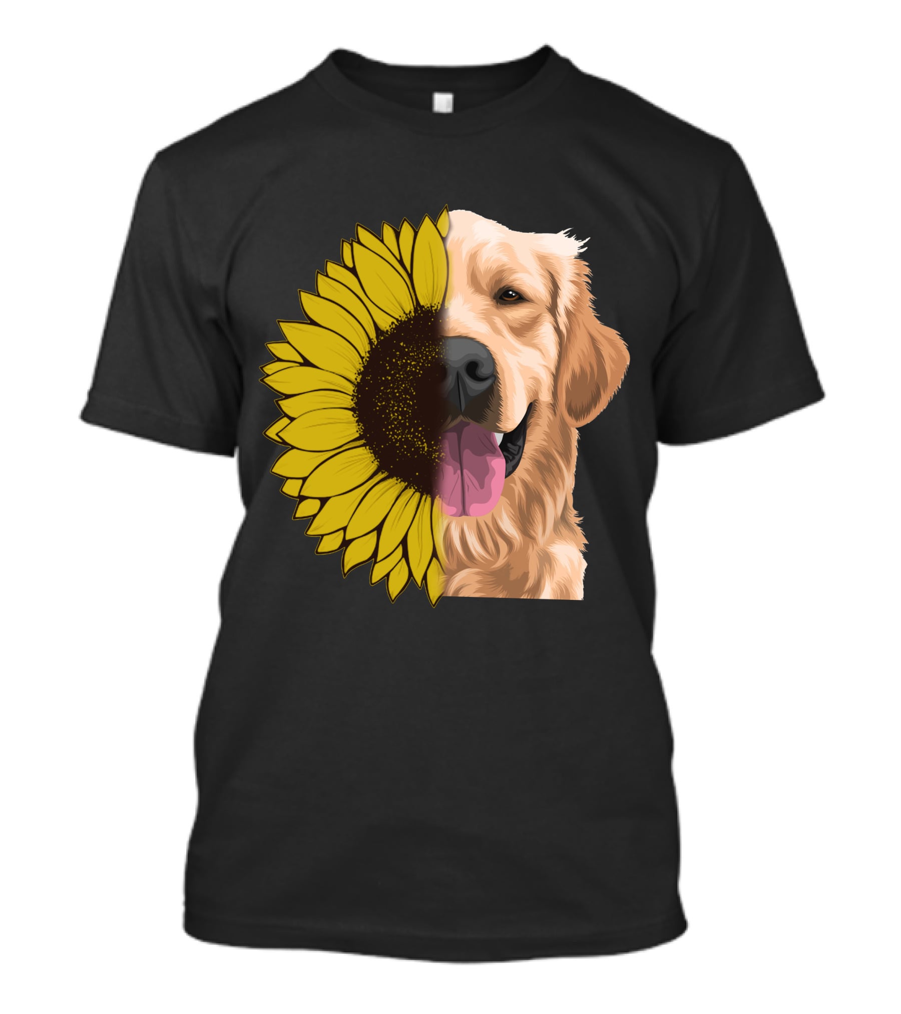 Golden Retriever And Sunflower Harmony T-Shirt