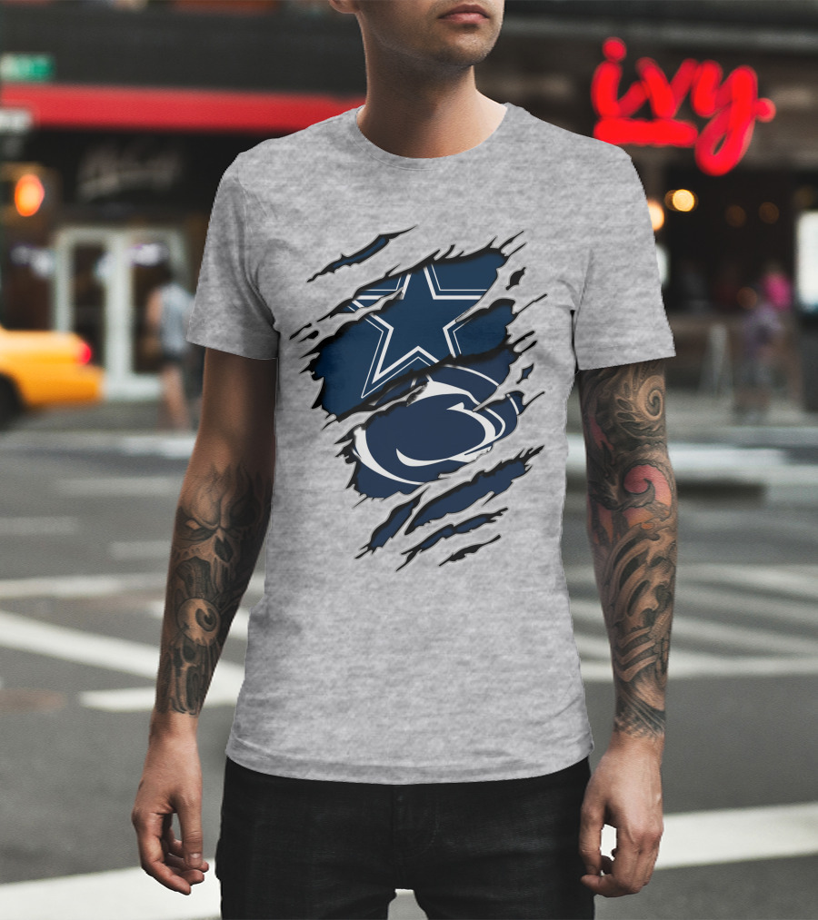 Dallas Cowboys Penn State Nittany Lions Claw Marks T-Shirt
