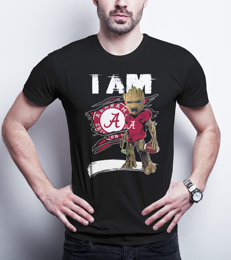 I Am Alabama Crimson Tide Football Fan Groot T-Shirt