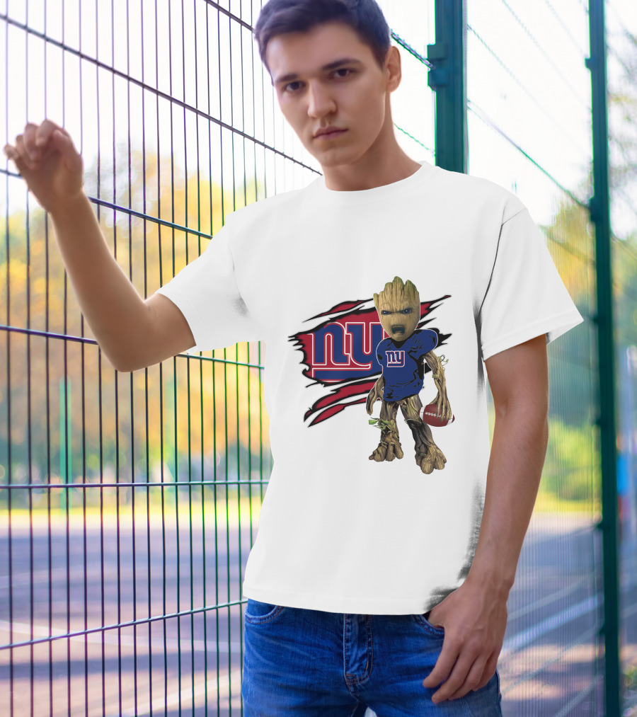I Am Groot New York Giants Football Fan Mashup T-Shirt