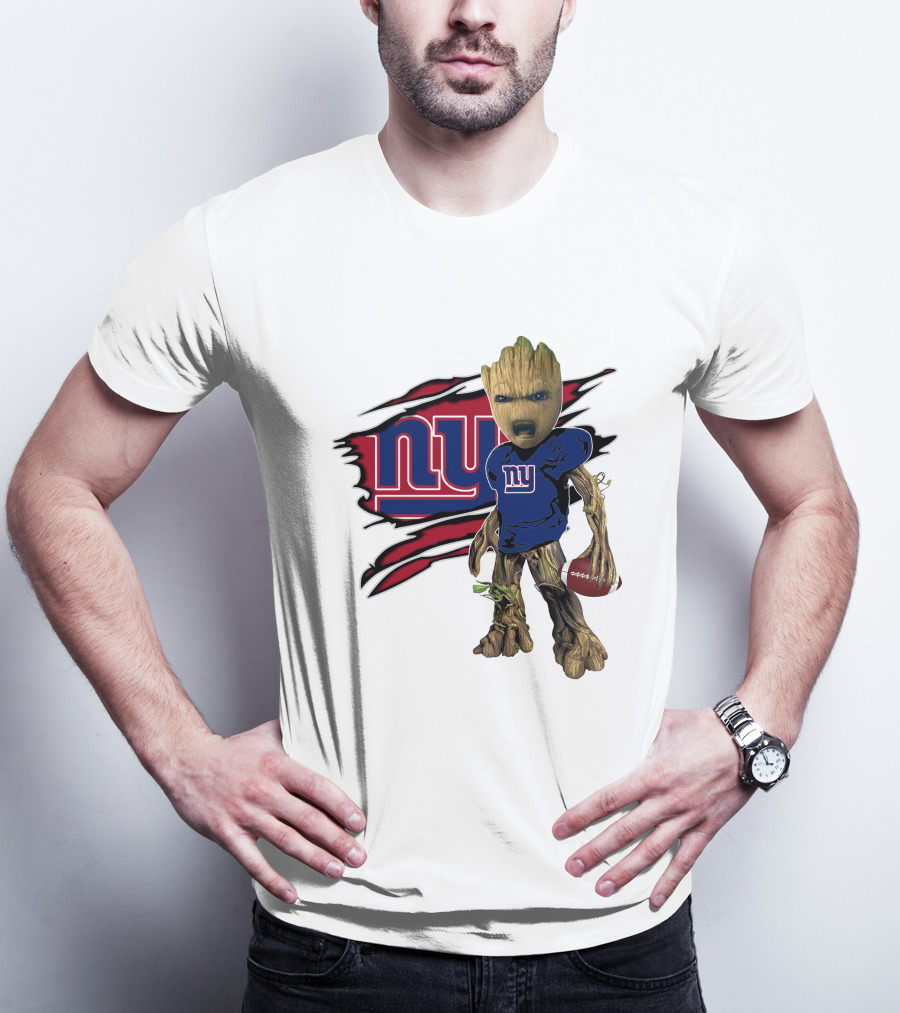 I Am Groot New York Giants Football Fan Mashup T-Shirt