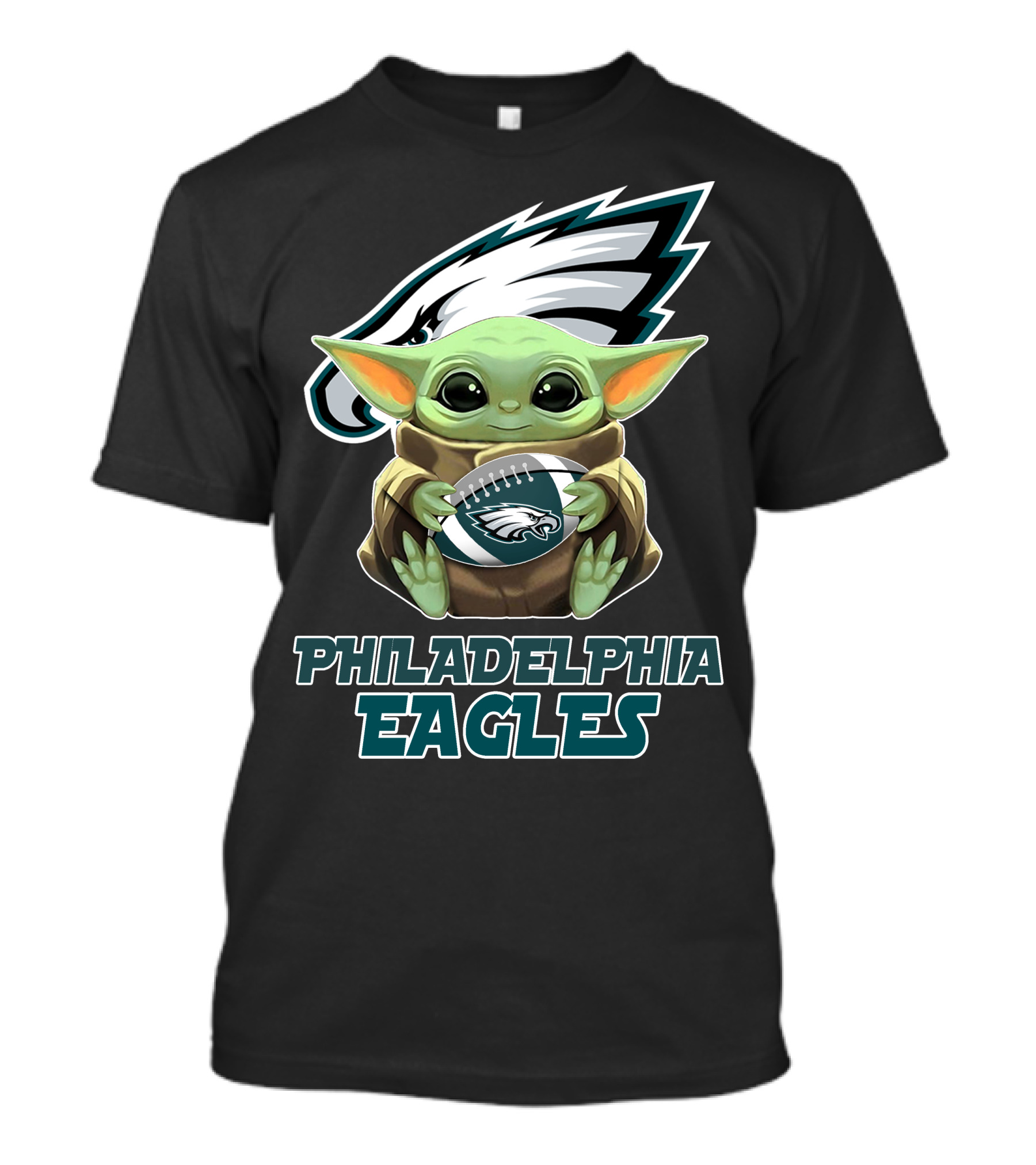Philadelphia Eagles Baby Yoda Football T-Shirt