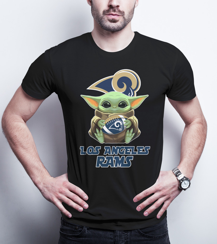 Los Angeles Rams Baby Yoda Football T-Shirt