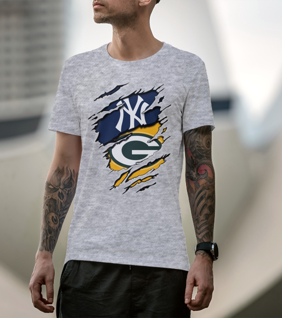 Packers Yankees Dual Team Spirit Collaboration T-Shirt