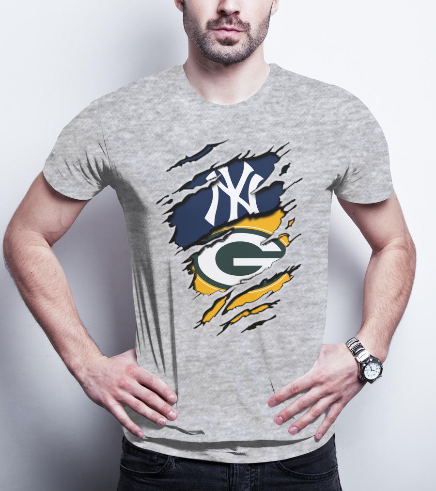 Packers Yankees Dual Team Spirit Collaboration T-Shirt