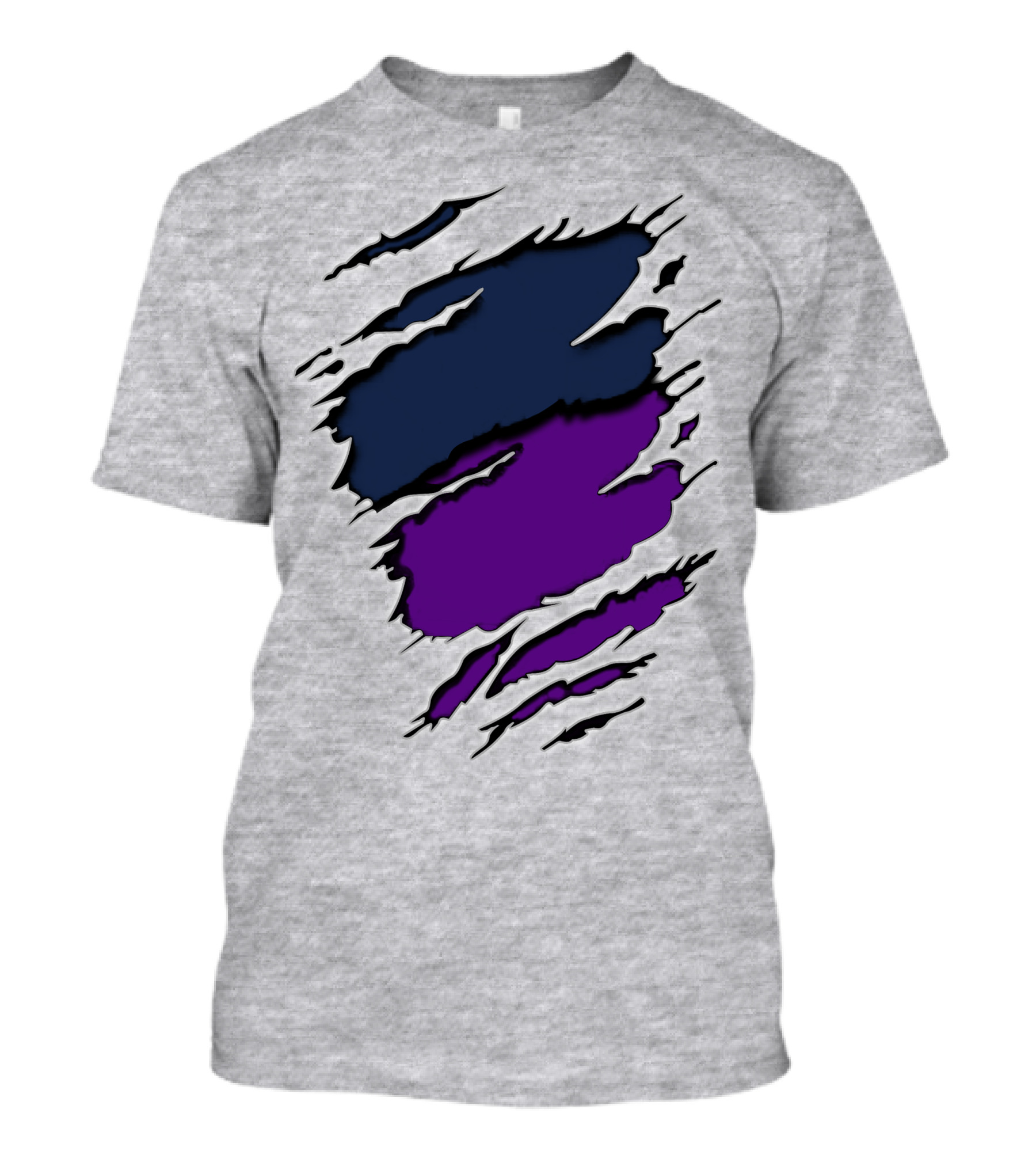 Yan Vik Blue And Purple Claw Marks T-Shirt