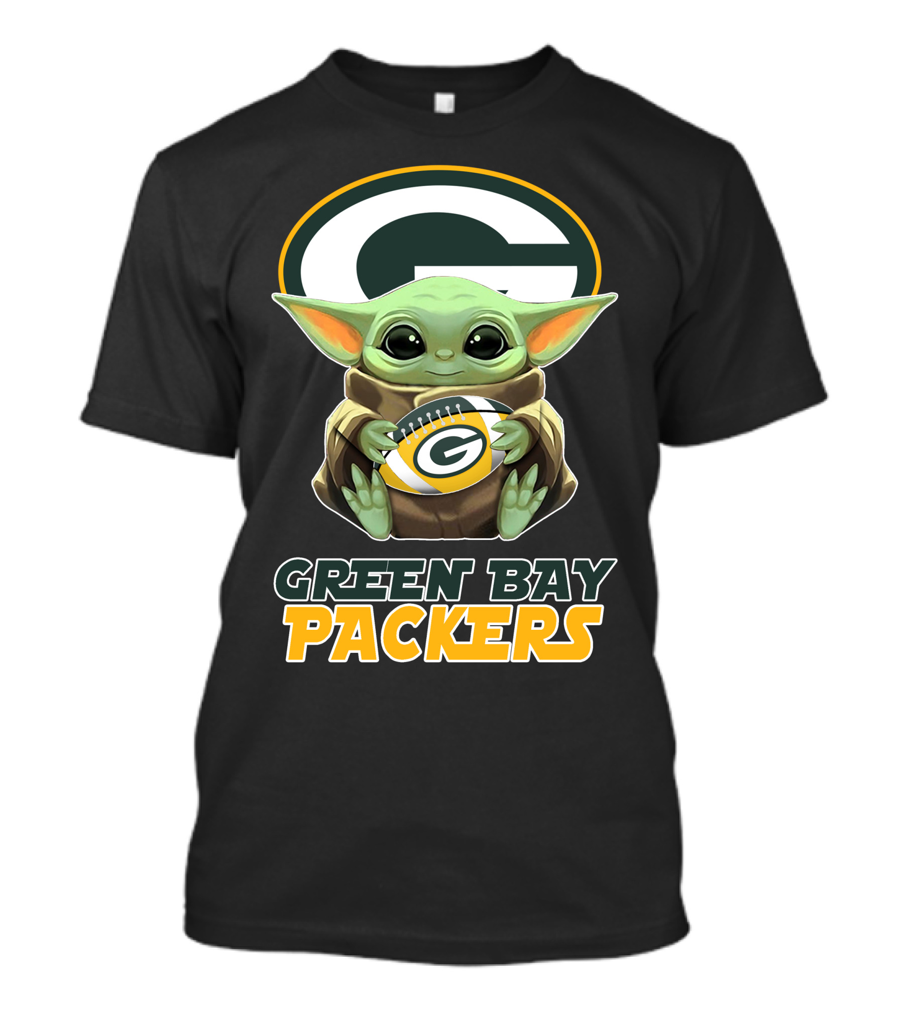 Green Bay Packers Baby Yoda Football T-Shirt