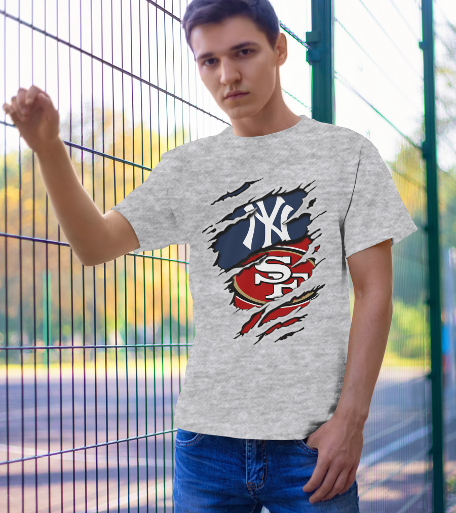Ny Yankees 49ers Logo Mashup T-Shirt