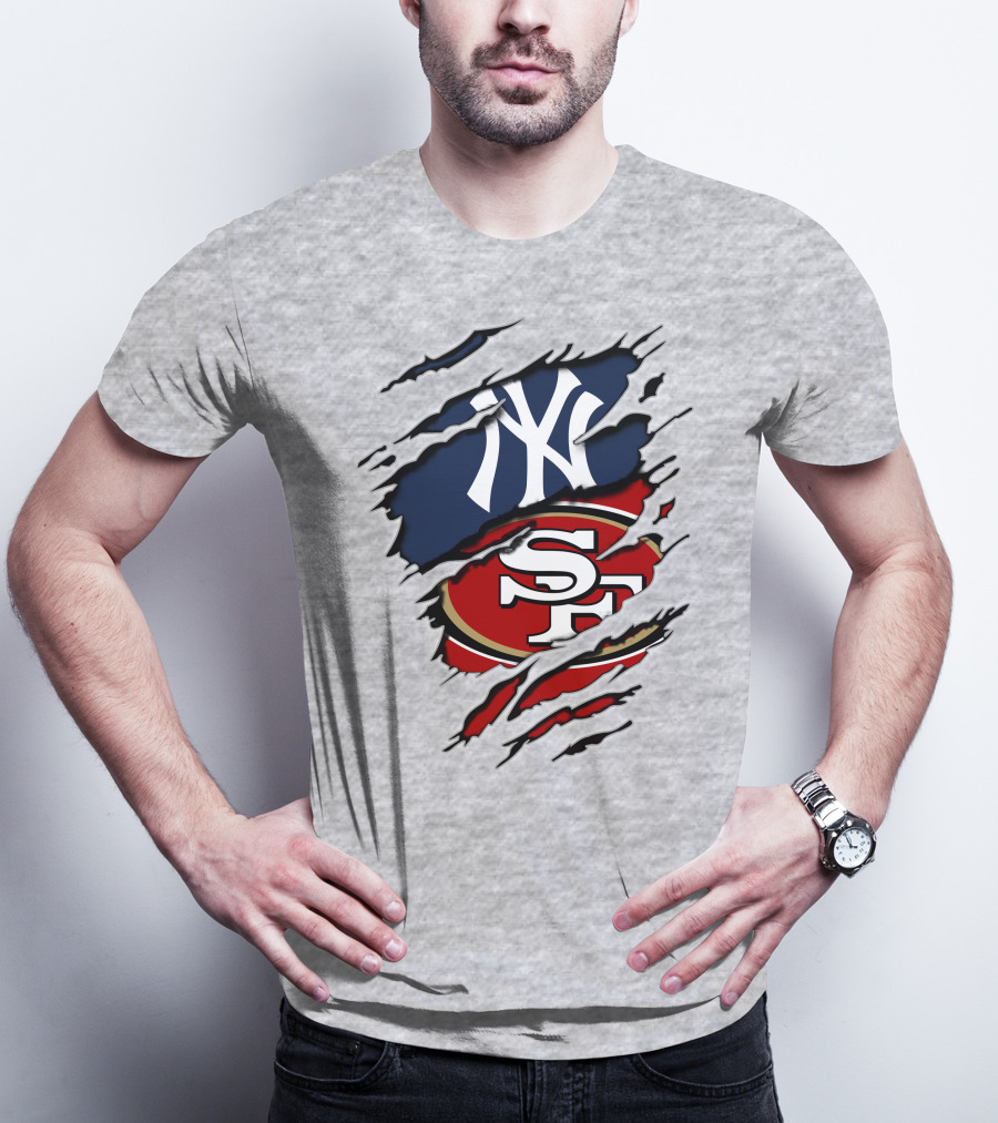 Ny Yankees 49ers Logo Mashup T-Shirt