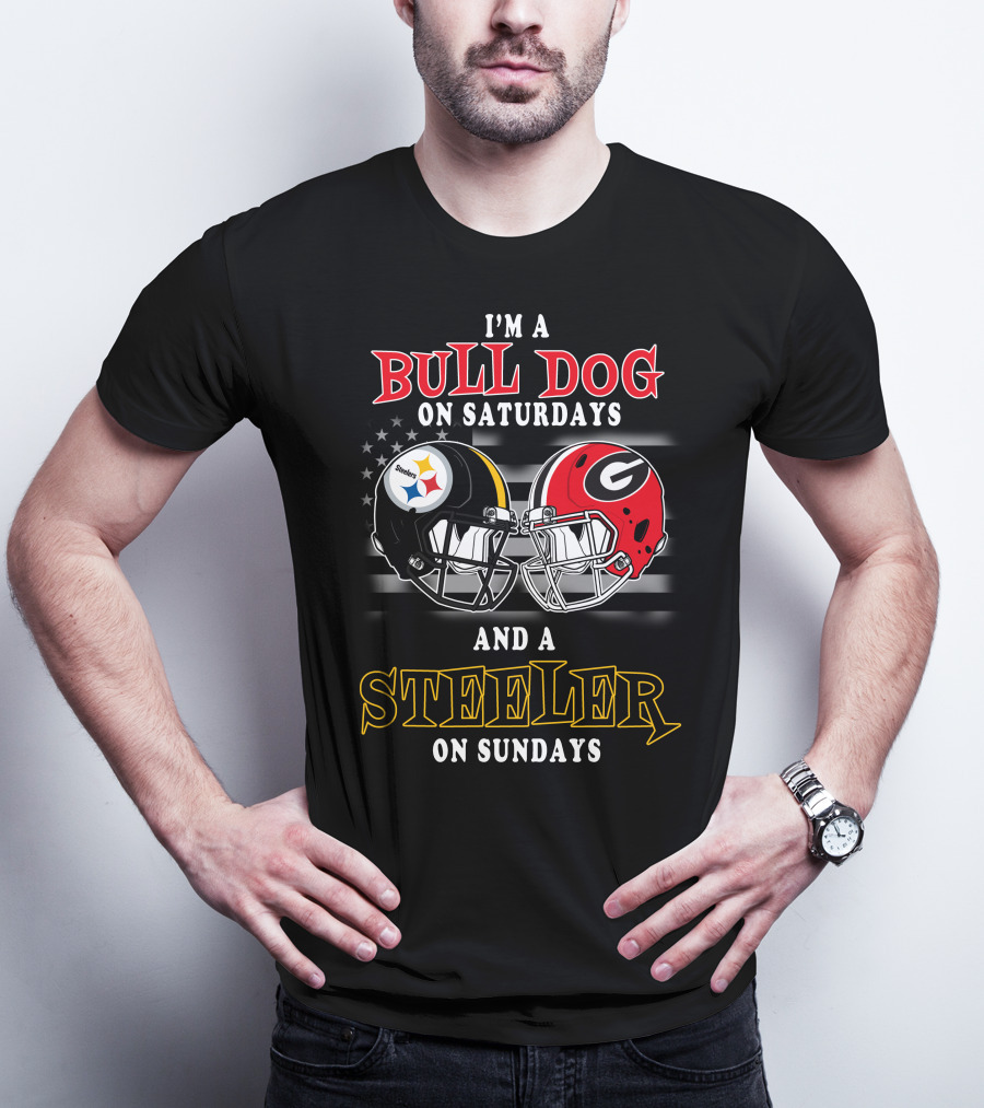 I'm A Bull Dog On Saturdays And A Steeler On Sundays T-Shirt