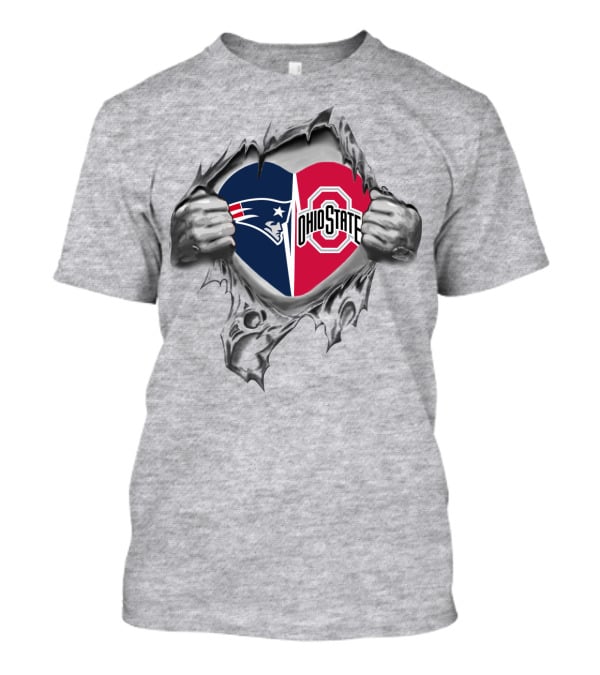 Patriots Ohio State Heart Ripped T-Shirt