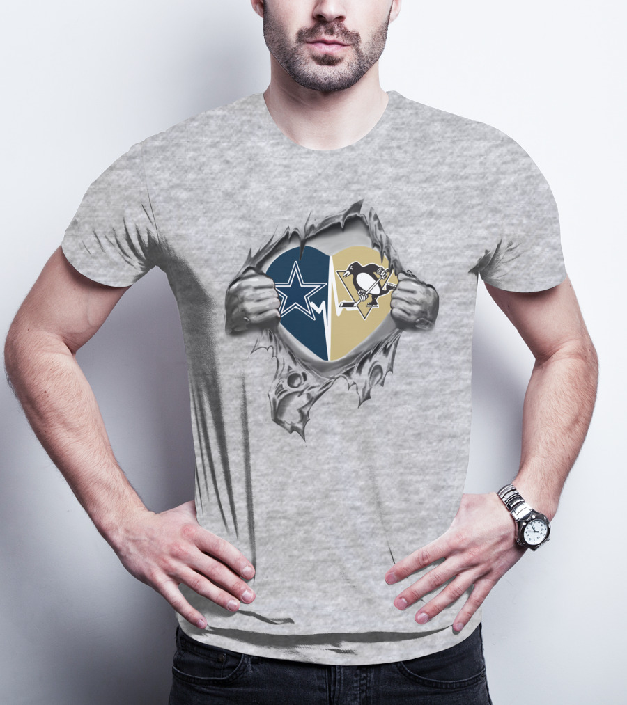 Cowboys Penguins Star And Rink It's In My Heart T-Shirt