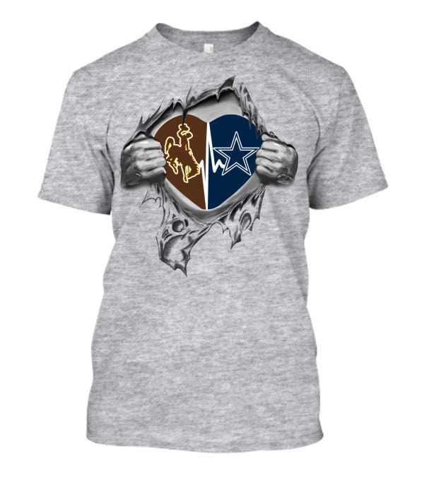 Cowboys Wyoming Cowboys Heart Shaped T-Shirt
