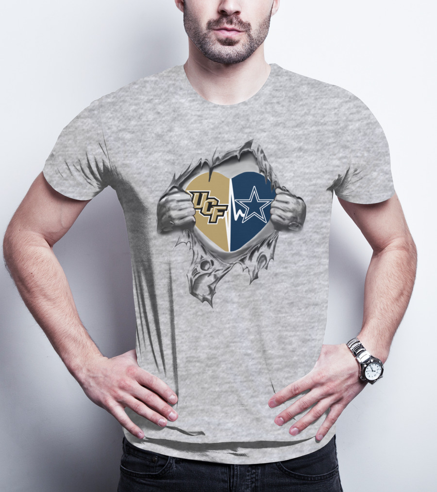 Ucf Cowboys Heart Tear Star T-Shirt