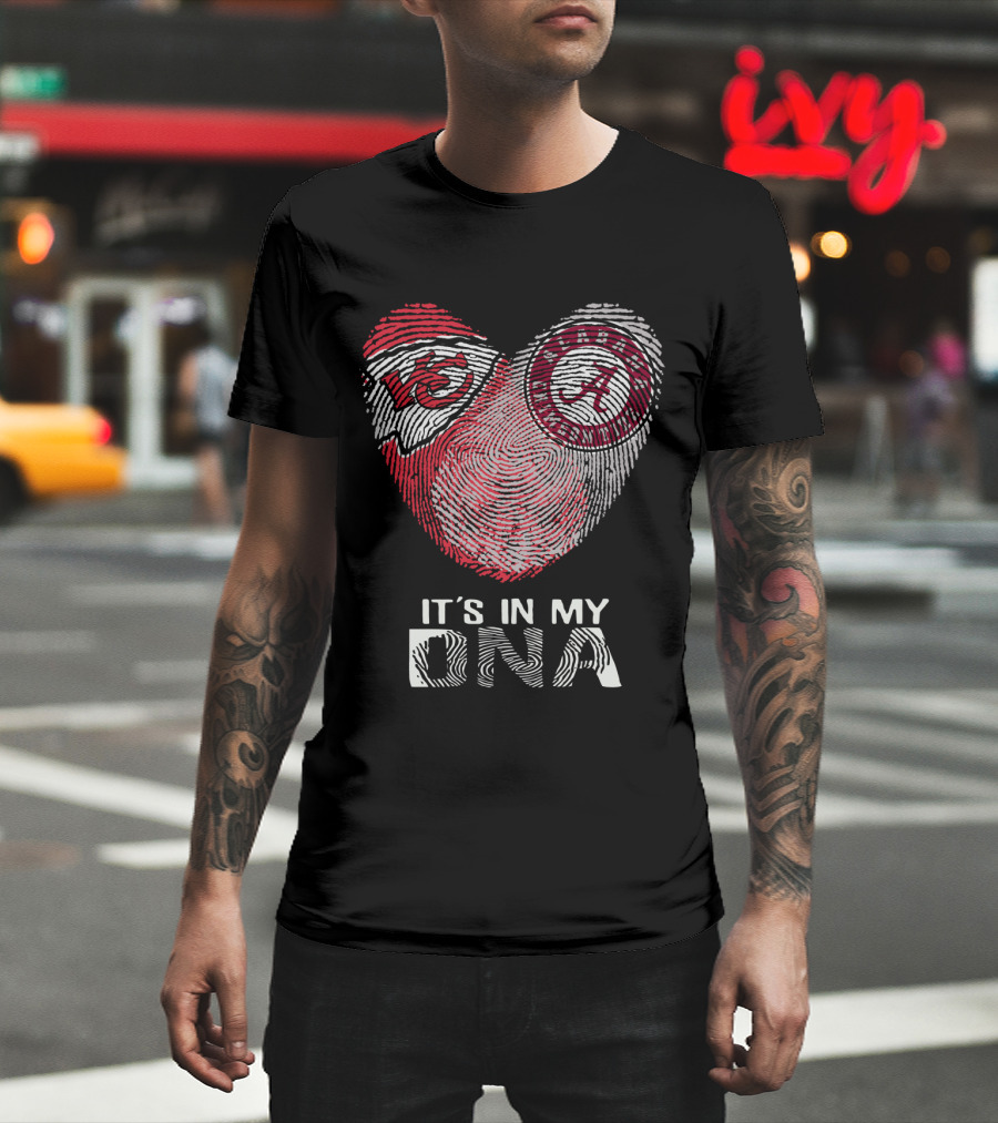 Chiefs Alabama It's In My Dna Fingerprint Heart T-Shirt