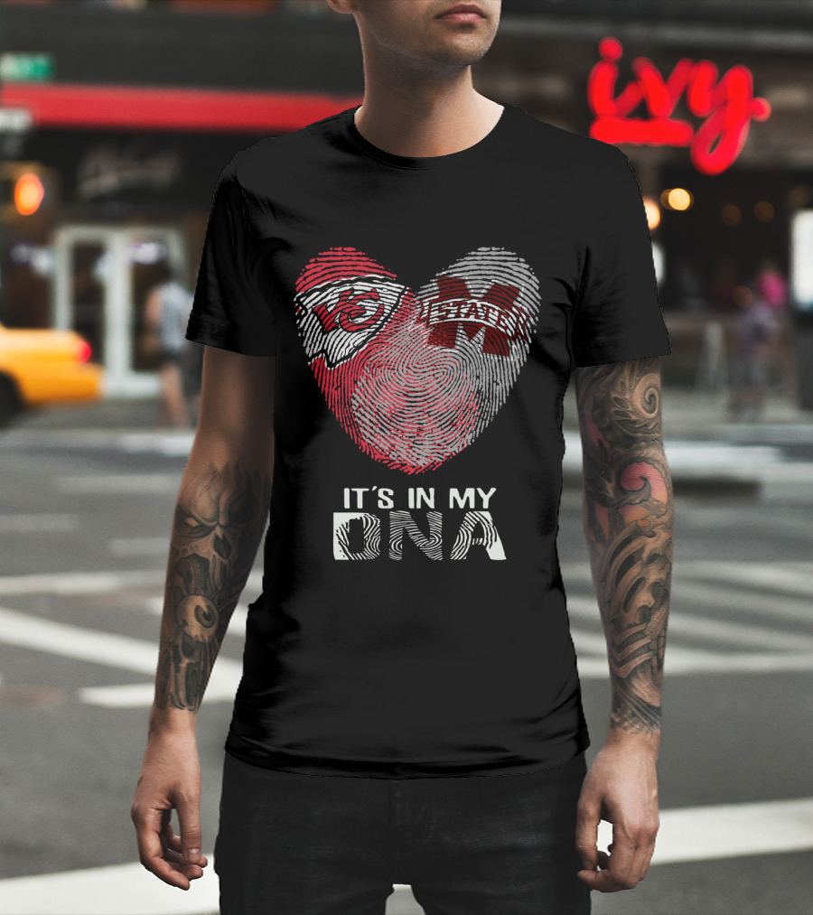 Chiefs MS State It's In My DNA Heartprint T-Shirt