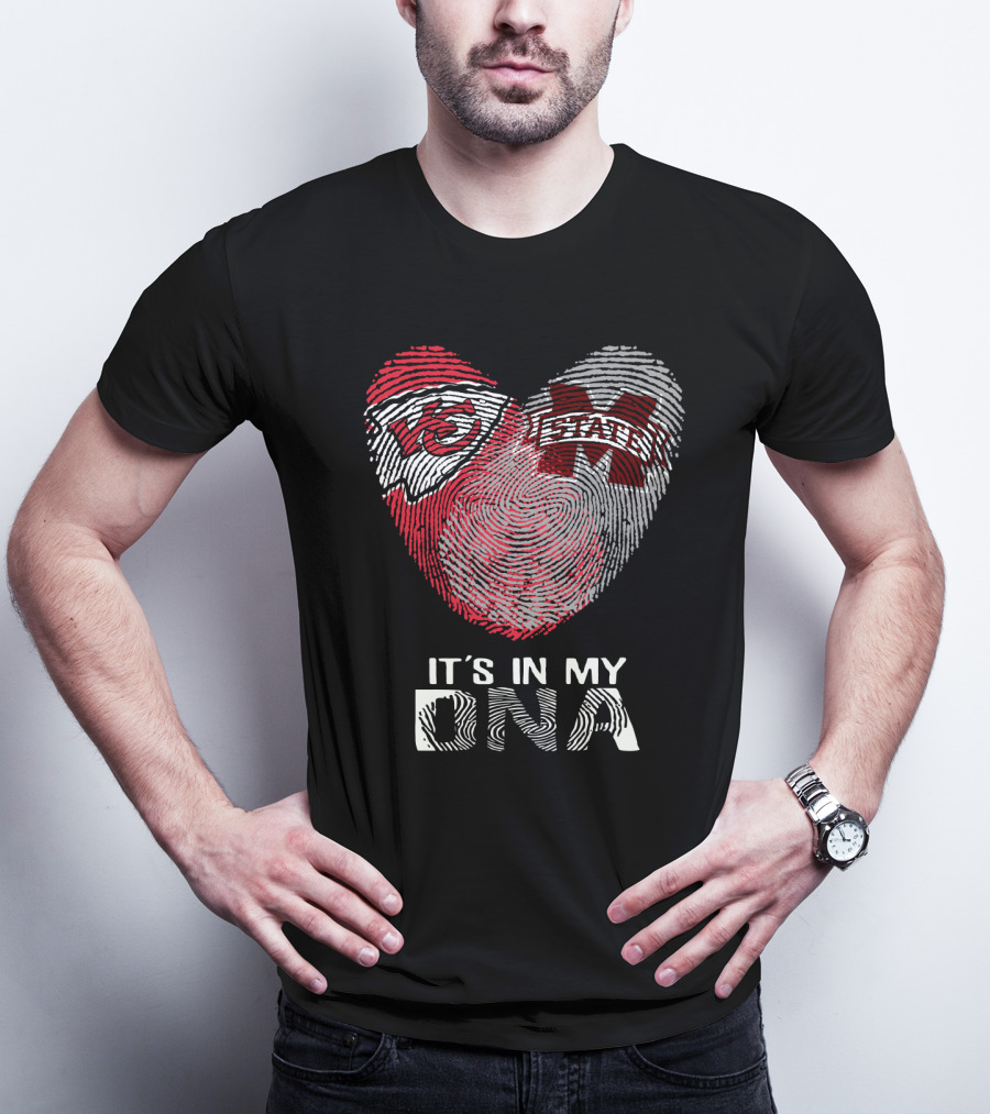 Chiefs MS State It's In My DNA Heartprint T-Shirt