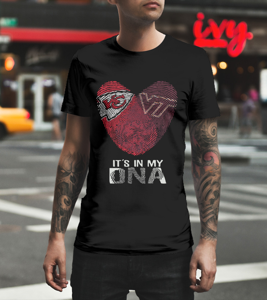 Chiefs Vt Fingerprint Heart It's In My Dna T-Shirt