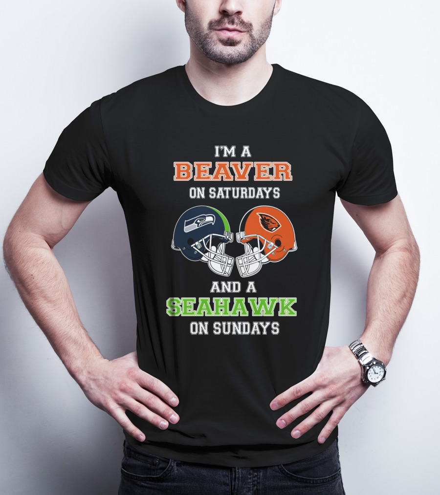 I'm A Beaver On Saturdays And A Seahawks On Sundays T-Shirt