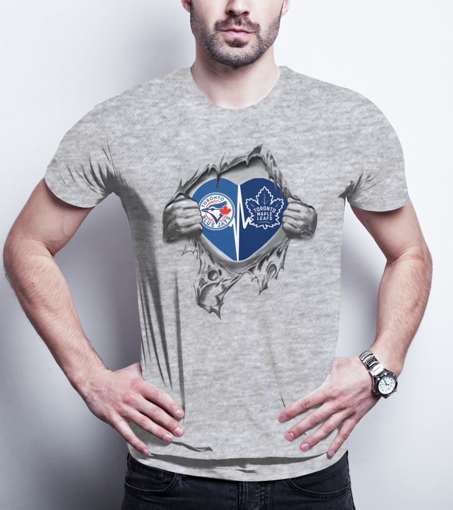 Toronto Blue Jays Toronto Maple Leafs Heart Loyal Fans T-Shirt