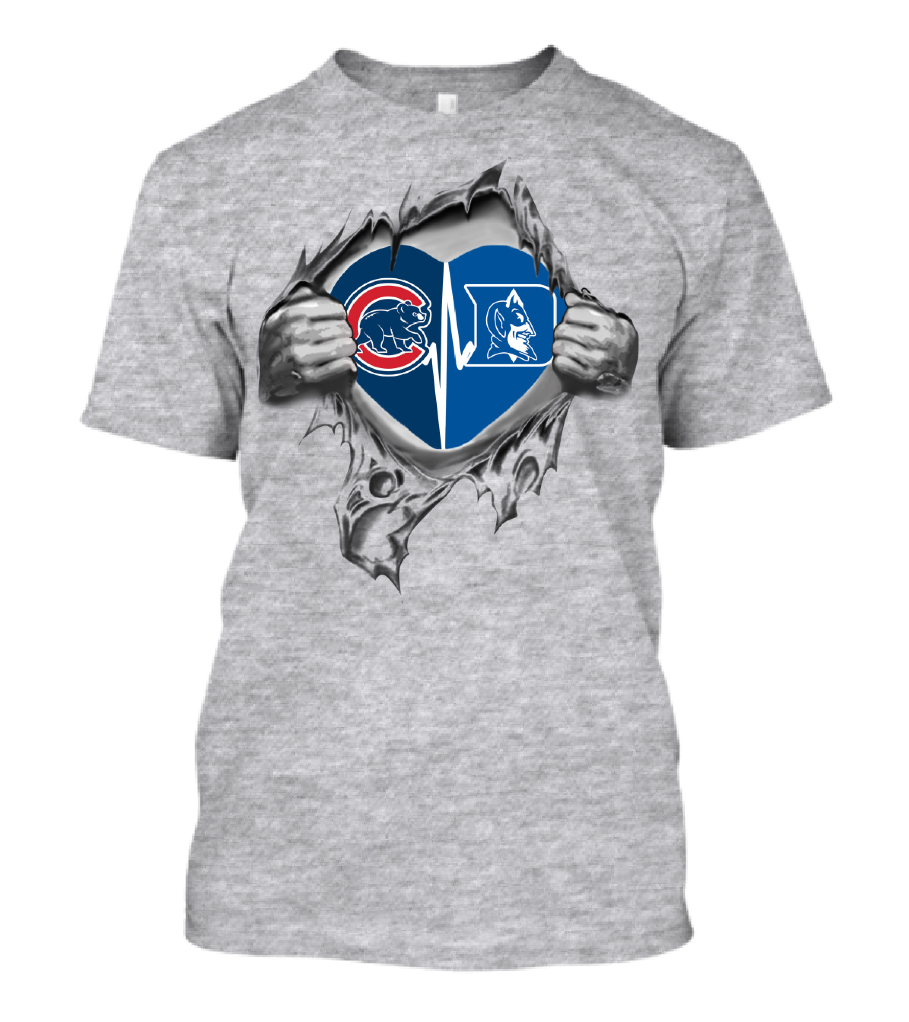 Cubs Duke Heartbeat Passion Logo Split T-Shirt
