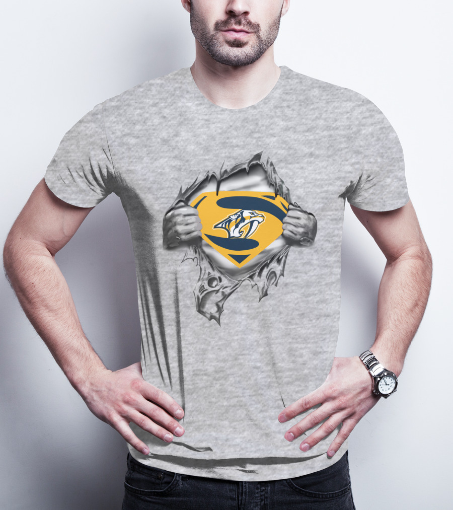 Nashville Predators Superman Logo Tear T-Shirt
