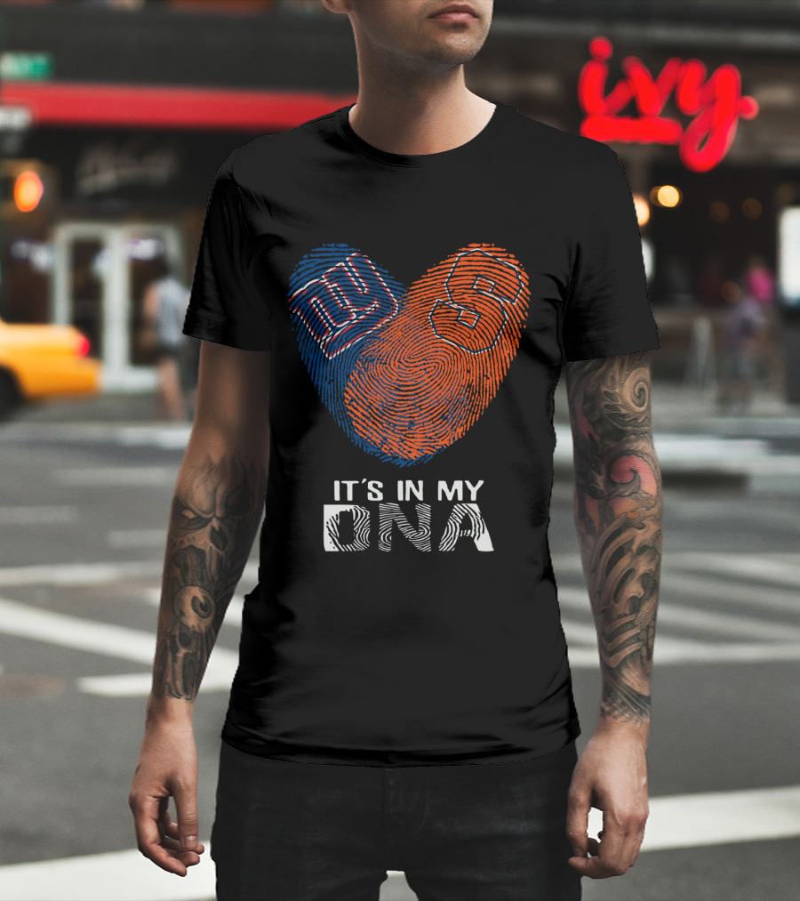Giants Syracuse It's In My DNA Fingerprint Heart T-Shirt