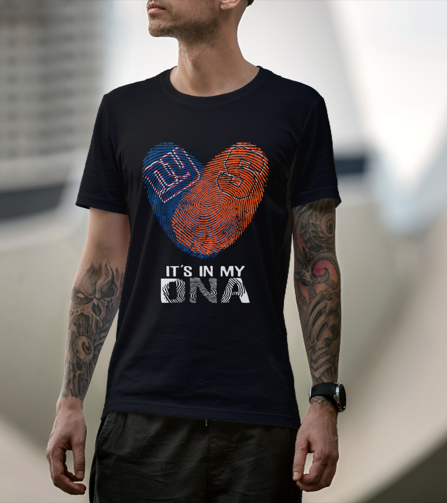 Giants Syracuse It's In My DNA Fingerprint Heart T-Shirt