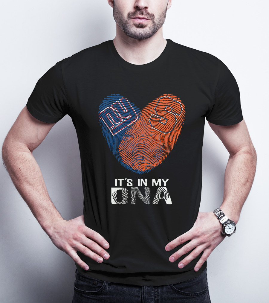 Giants Syracuse It's In My DNA Fingerprint Heart T-Shirt
