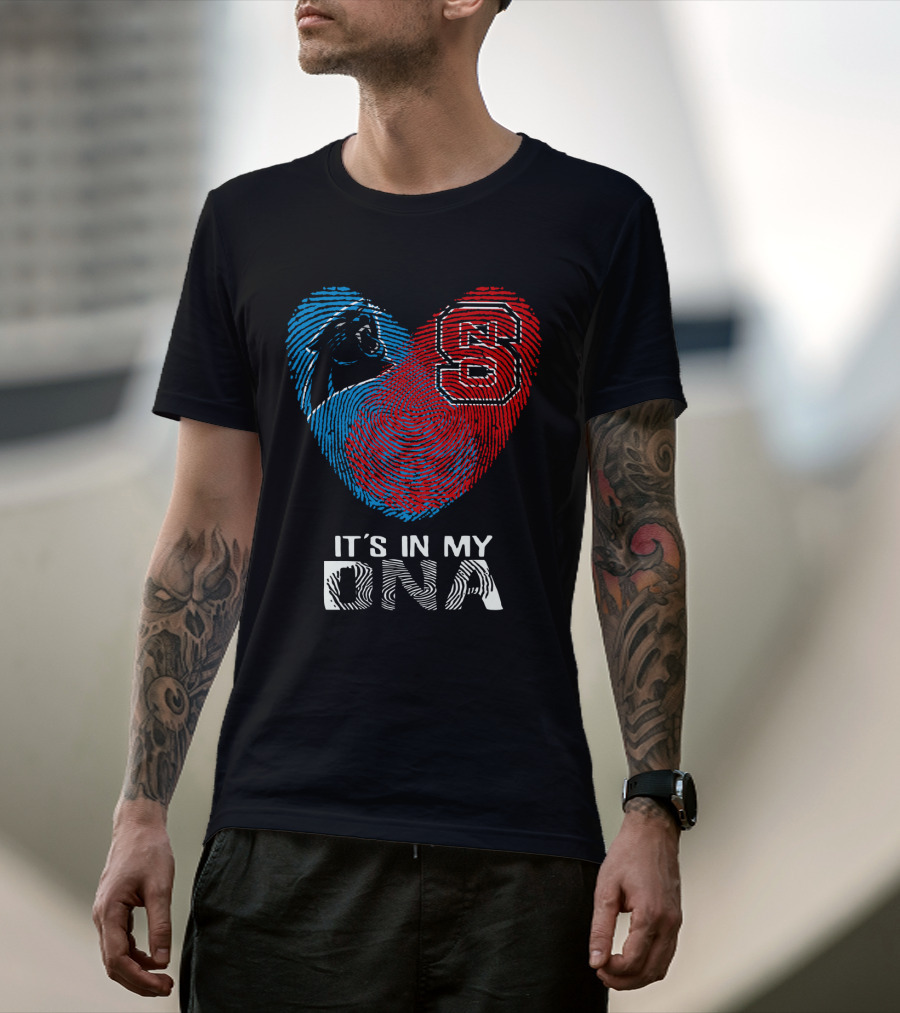 Panthers NC State It's In My DNA Fingerprint Heart T-Shirt