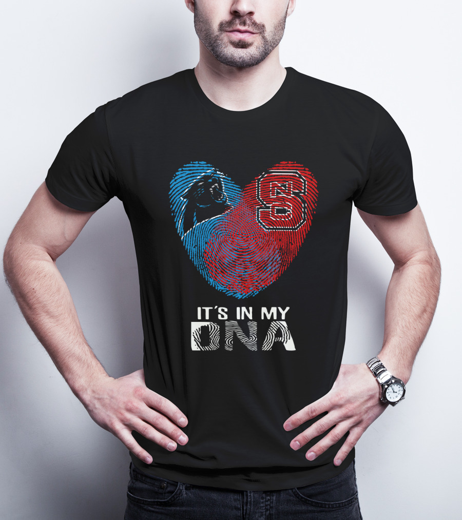 Panthers NC State It's In My DNA Fingerprint Heart T-Shirt