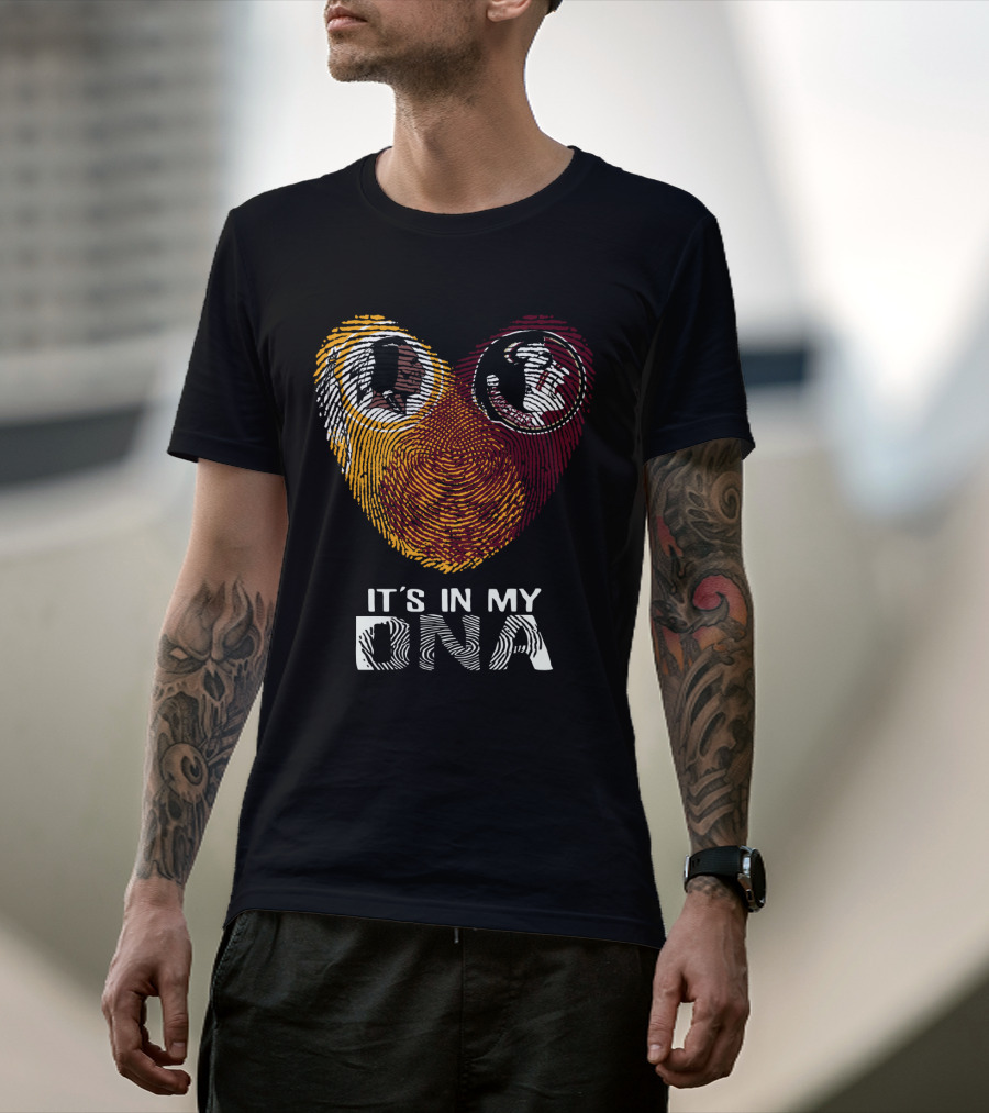 Redskins Seminoles It's In My Dna Fingerprint Logos T-Shirt