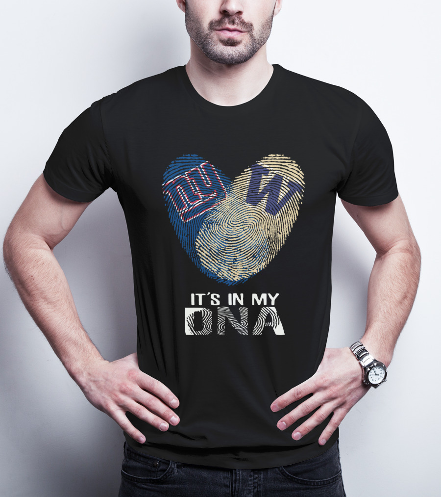 Giants Huskies It's In My DNA Fingerprint T-Shirt