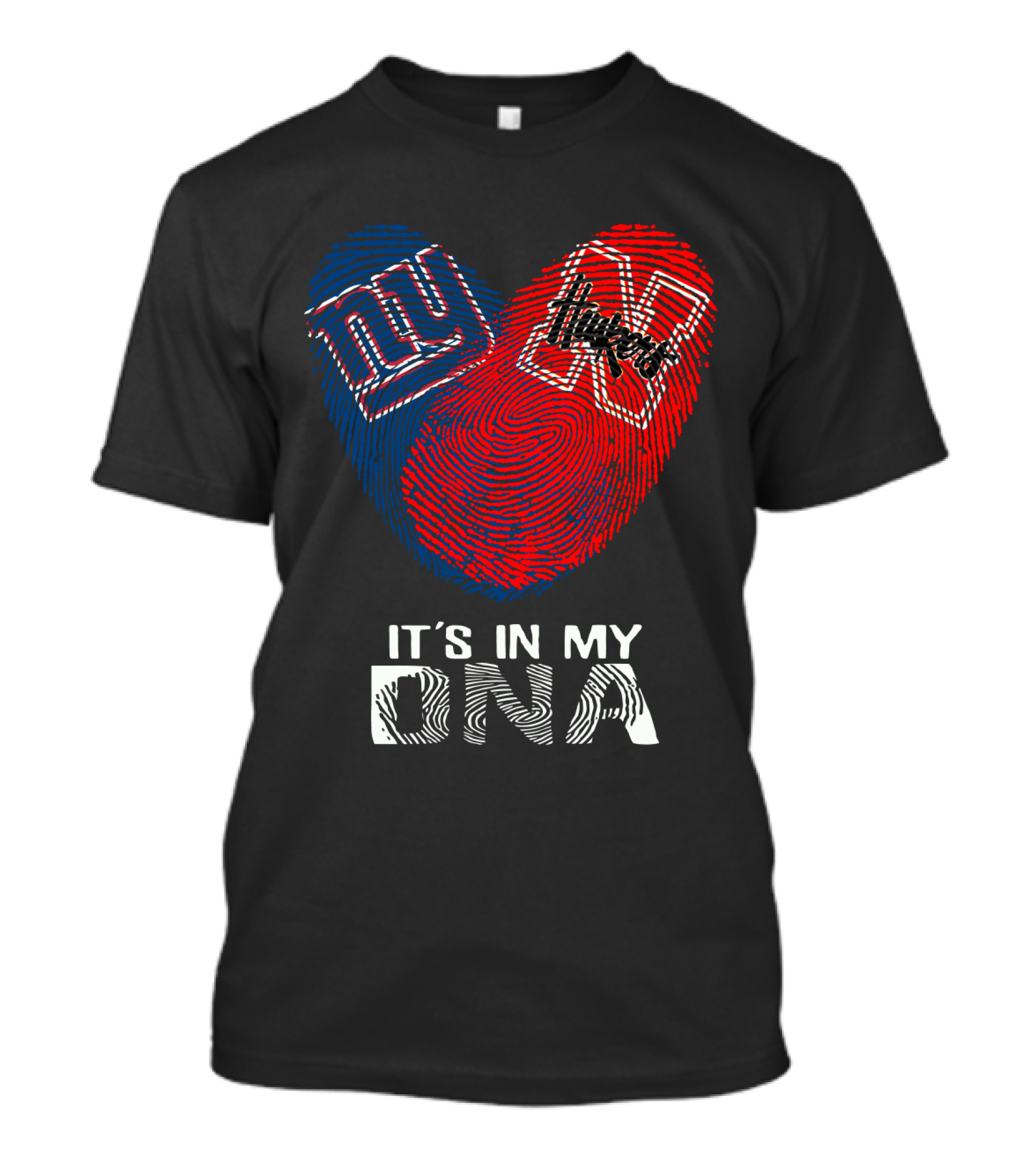 Giants Huskers It's In My DNA Fingerprint Heart T-Shirt