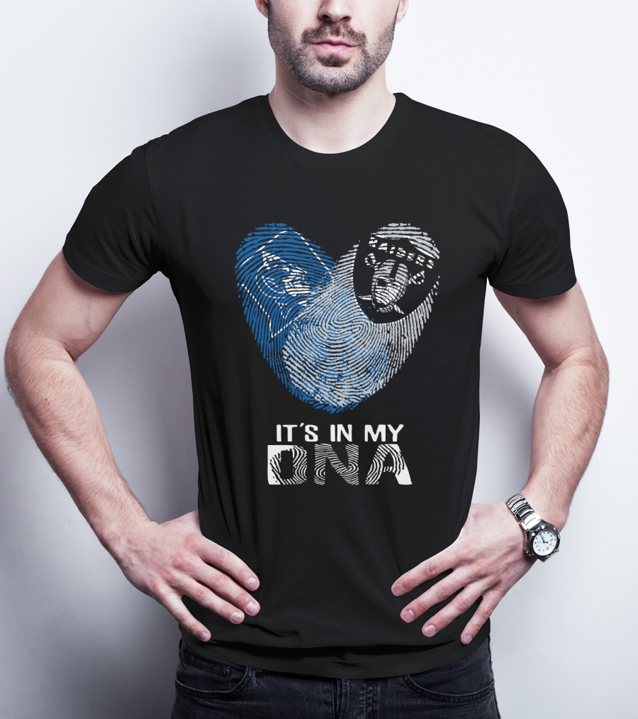Raiders Duke It's In My DNA Fingerprint Heart T-Shirt