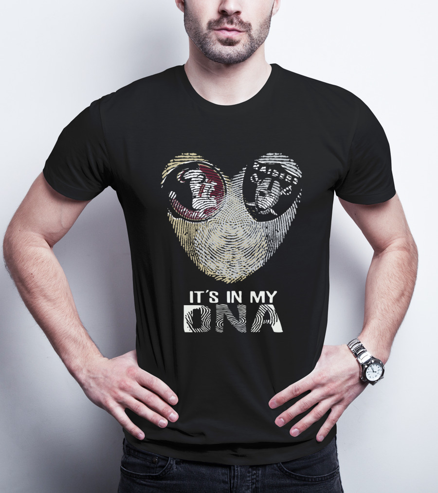 Raiders Seminoles It's In My DNA Fingerprint Icons T-Shirt