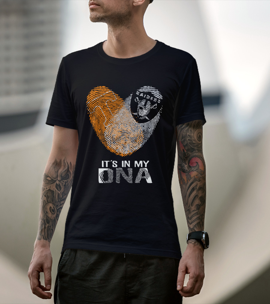 Raiders It's In My DNA Fingerprint Heart T-Shirt