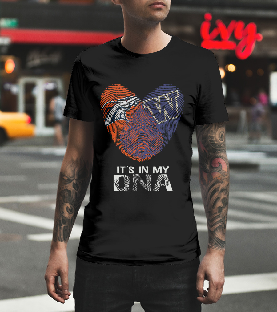 Broncos Logo W Fingerprint It's In My DNA T-Shirt
