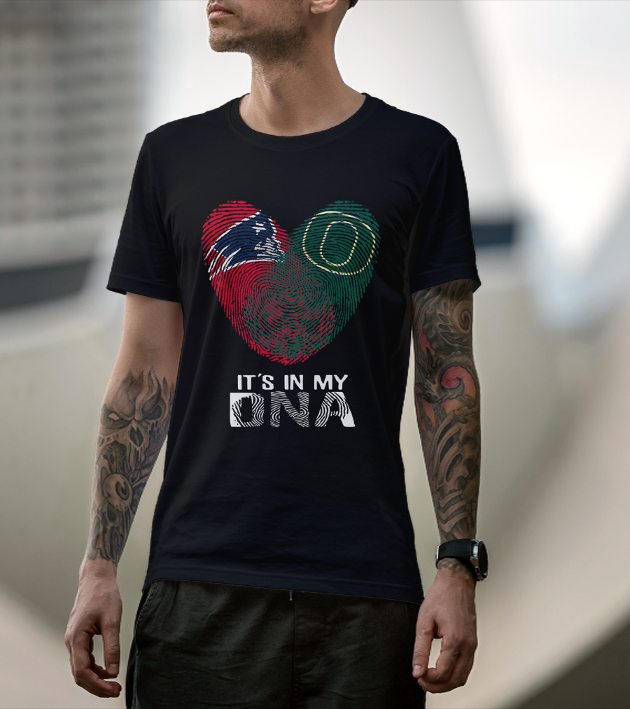 Patriots Ducks It's In My DNA Fingerprint Heart T-Shirt
