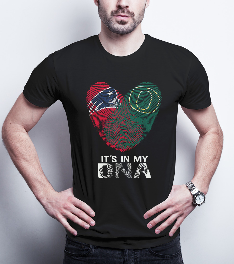 Patriots Ducks It's In My DNA Fingerprint Heart T-Shirt