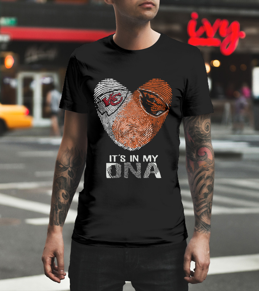 Chiefs Oregon State It's In My DNA Fingerprint Heart T-Shirt