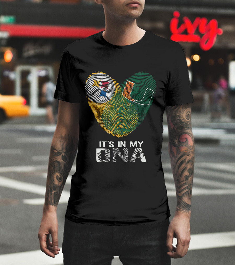 Steelers Hurricanes It's In My DNA Fingerprint T-Shirt