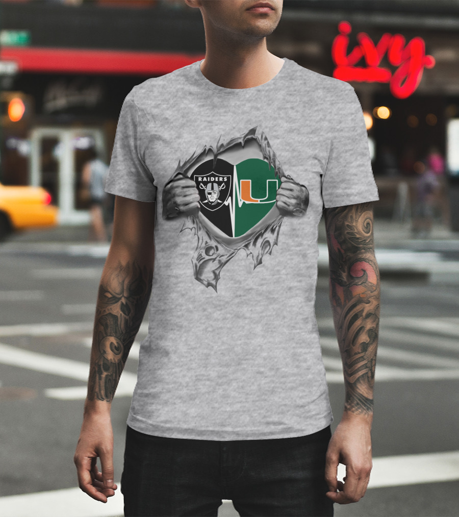 Raiders Hurricanes Heartbeat Pullover T-Shirt