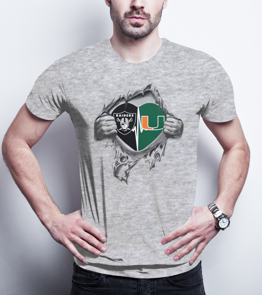 Raiders Hurricanes Heartbeat Pullover T-Shirt