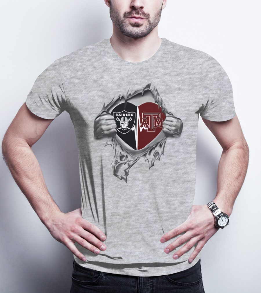 Raiders Aggies Heart Hands T-Shirt